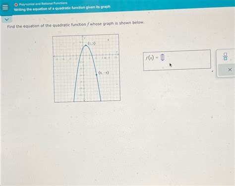 Solved Polynomial And Rational Functionswriting The Equation