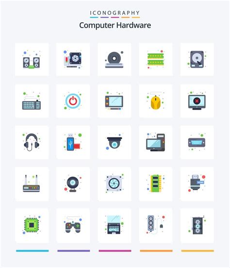 Creative Computer Hardware 25 Flat Icon Pack Such As Drive Ram Disc Hardware Computer