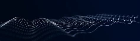 Futuristic Wave Network Connection Structure In Cyberspace 3d Rendering Stock Illustration