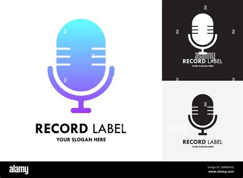 Music Recording Label Logo Icon Set Vector Illustration Stock Vector