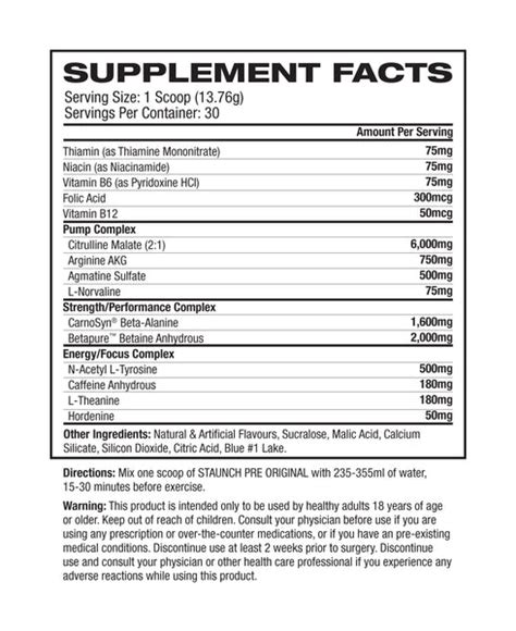 Staunch Nutrition Pre Original Pre Workout Isupps