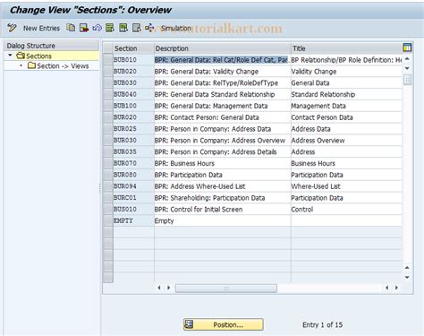 Bubf Sap Tcode Bupr Sections