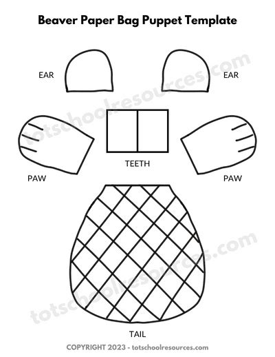 Easy Paper Bag Beaver Craft {printable Template}