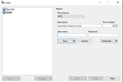Winscp Lunarc Documentation