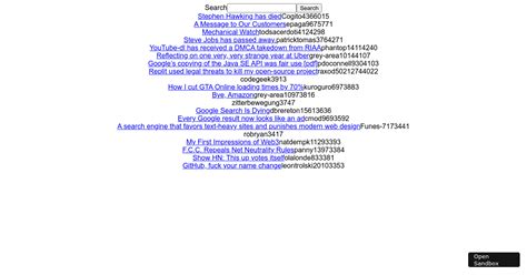 Hacker News Codesandbox