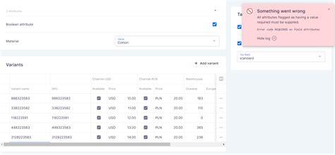Creating Variants Error On Datagrid · Issue 2470 · Saleorsaleor Dashboard · Github