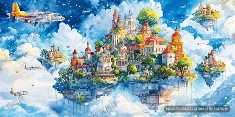 Ai创作图梦幻场景插画 幻想梦境插画 云间城堡 仙境的城市 飞行小镇 梦幻童话镇 手绘童话镇 神奇小镇 魔幻场景插画 仙境城市 北欧美式天宫风景画 唯美梦幻地产 插画城堡 幻想村 童话般的梦幻