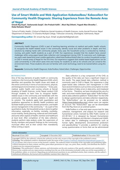 Pdf Use Of Smart Mobile And Web Application Kobotoolbox Kobocollect