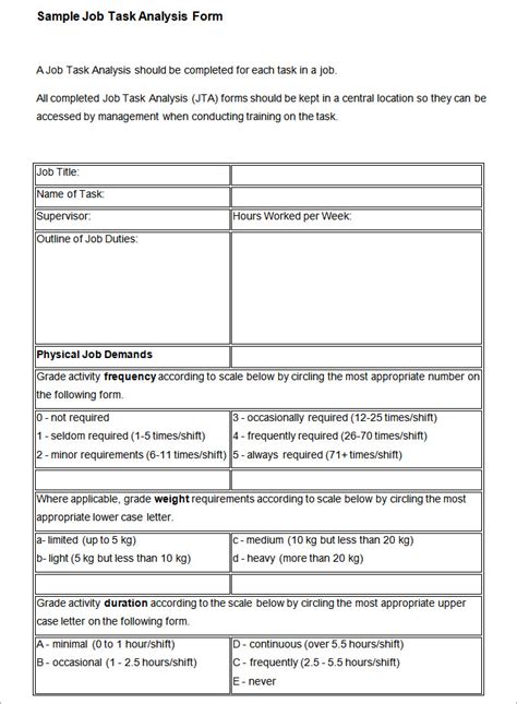 Job Task Analysis Sample Pdf Template