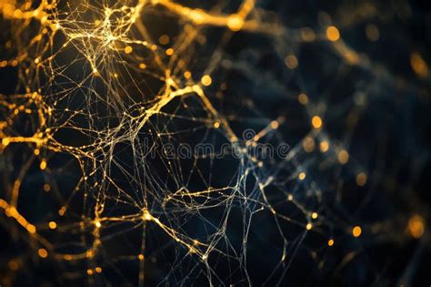 Abstract Glowing Web Texture Intricate Golden Threads Illuminated
