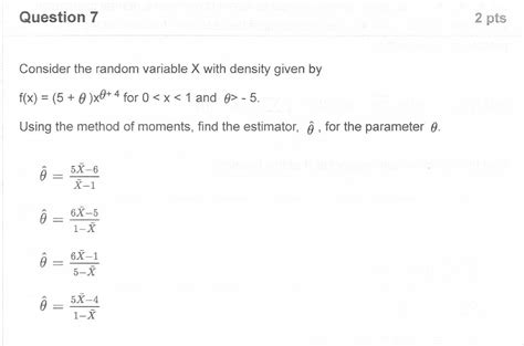 Question 7 2 Pts Consider The Random Variable X With
