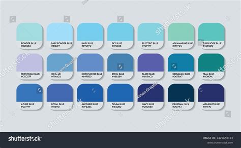 Blue Color Palette Blue Color Code Stock Vector Royalty Free 2425650123 Shutterstock