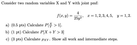 Solved Consider Two Random Variables X And Y With Joint Pmf Chegg