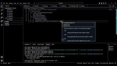 Creating Banking Program Using Class In Pythonpython Programming
