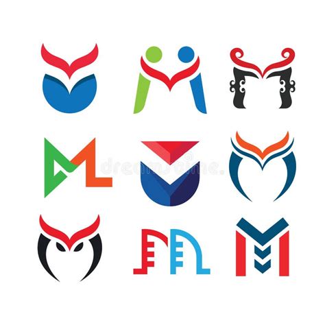 M Letter Icon Vector Concept Design Template Stock Vector