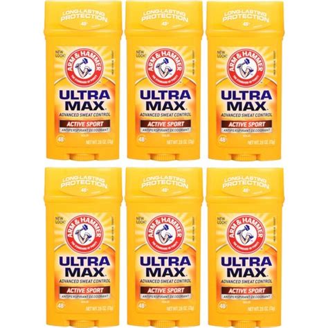 6 Pack Arm And Hammer Ultramax Deodorant Invisible Solid Active Sport 2