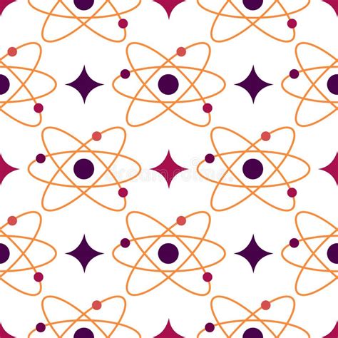 Molecular Seamless Pattern With Science Theme Stock Vector
