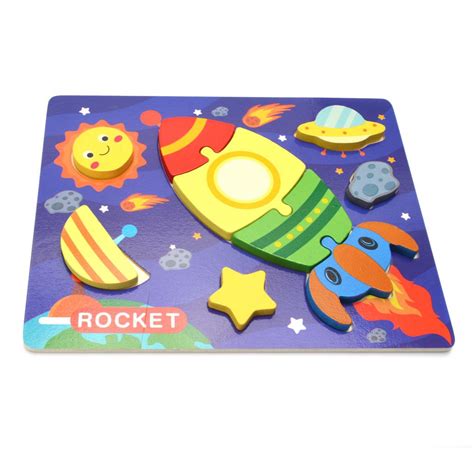 Дървен 3d пъзел Ракета Domik Bg