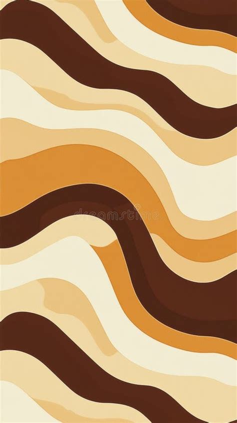 Vertical Wavy Stripes In Shades Of Brown Orange And Beige Create A Seamless And Visually