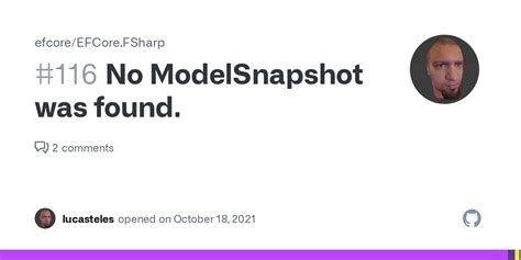 no modelsnapshot was found · issue 116 · efcore efcore fsharp · github