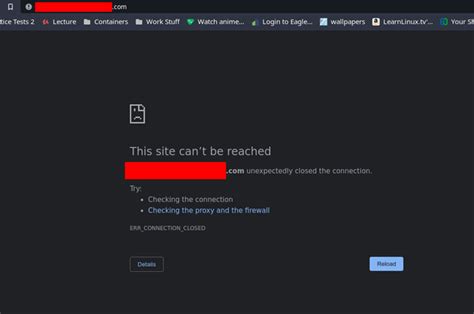 Web Server Domain Unexpectedly Closed The Connection Rselfhosted