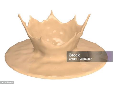 우유 Teawith 크라운 스플래시 백색 3 차원 일러스트 레이 션에 고립 0명에 대한 스톡 사진 및 기타 이미지 0명 3