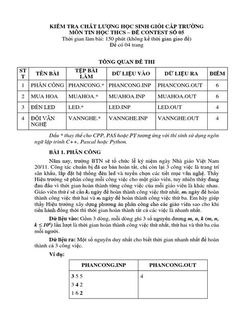 Dấu Thay Thế Cho Cpp Pas Hoặc Py Tương ứng Với Thí Sinh Sử Dụng Ngôn Ngữ Lập Trình C