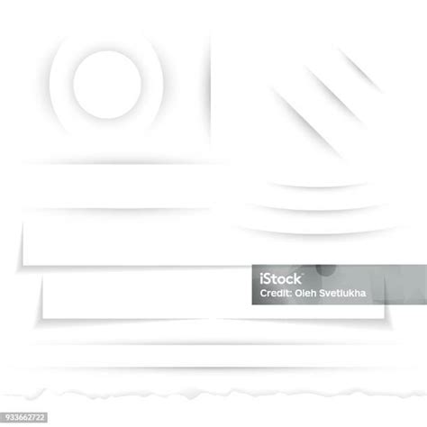 투명 한 현실적인 종이 그림자 효과 설정합니다 웹 배너입니다 광고 및 판촉 메시지 흰색 배경에 고립 된 그늘 0명에 대한 스톡 벡터 아트 및 기타 이미지 Istock