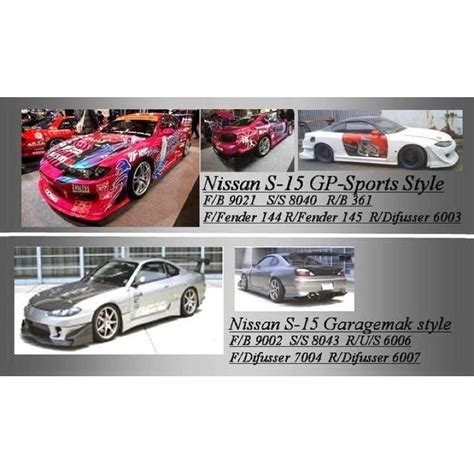 Nissan Silvia S15 Gp Sports Garagemak Bodykit Body Kit Front Side Rear Bumper Skirt Lip Diffuser