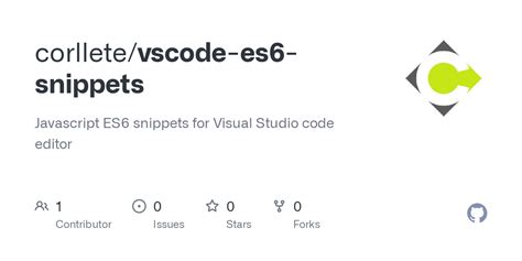 GitHub Corllete Vscode Es Snippets Javascript ES Snippets For