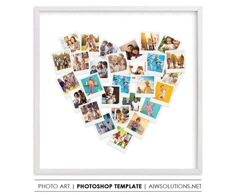 Heart Shape Photo Collage Templates Heart Photo Collage Template