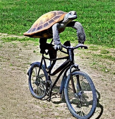 Turtle Riding A Bike Rweirddalle