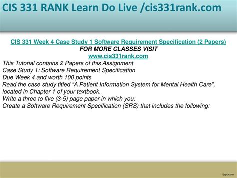 Ppt Cis 331 Rank Learn Do Live Powerpoint