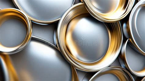 Abstract Metallic Circular Patterns Reflecting Gold And Silver Tones Stock Image Image Of