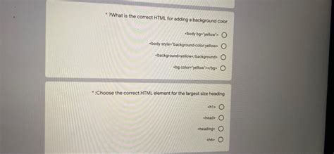 Solved What Is The Correct Html For Adding A Background