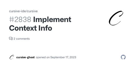Implement Context Info · Issue 2838 · Cursive Idecursive · Github
