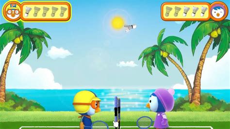 뽀로로놀이교실 뽀로로 패티 배드민턴 경기 놀이 Youtube