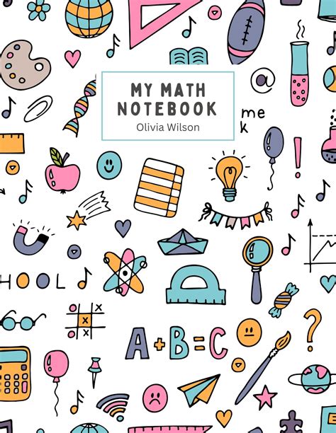 Free Printable Custom Math Notebook Cover Templates Canva