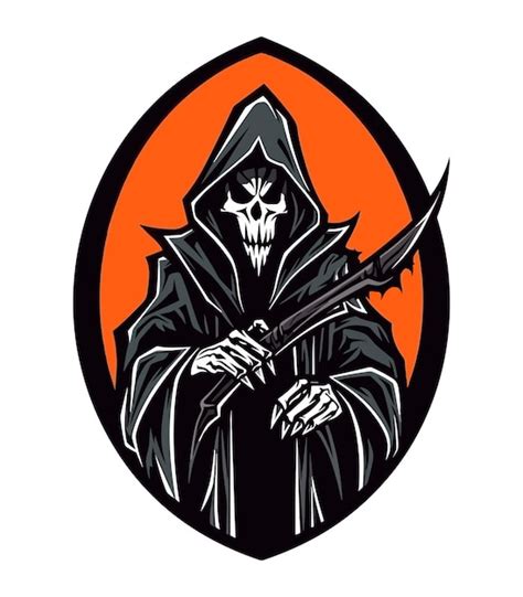 Grim Reaper Com Um Cativante Clipart Vetorial Com O Símbolo Da Morte Em