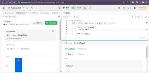 Winningabattle 0ms Shifts Matches Rotations Found Followme Leetcode Coding Algorithms