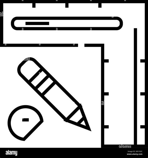 Measure Tool Line Icon Concept Sign Outline Vector Illustration Linear Symbol Stock Vector