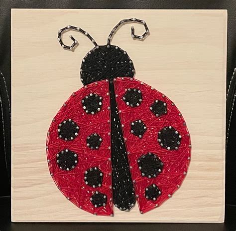 MADE TO ORDER Ladybug String Art Insect Bug Collector Nursery Wall Decor Teacher