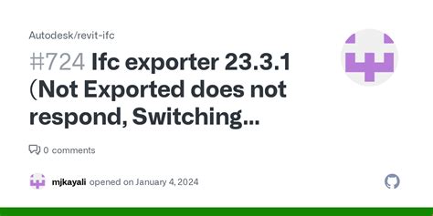 ifc exporter 23 3 1 not exported does not respond switching