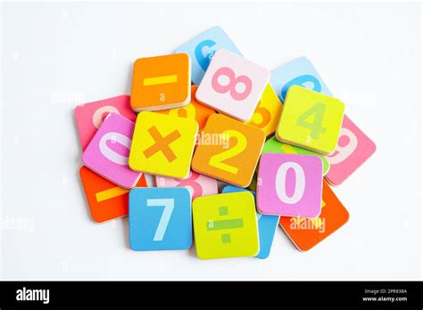 Number Wood Block Cubes For Learning Mathematic Education Math Concept