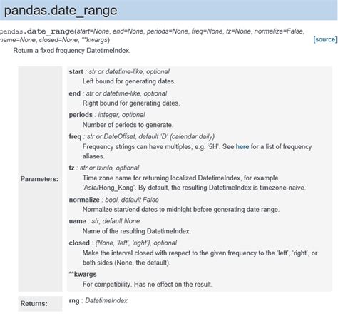 python pandas date range 별별정보