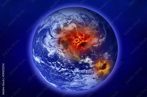 Explosion On Earth Stock Photo Adobe Stock