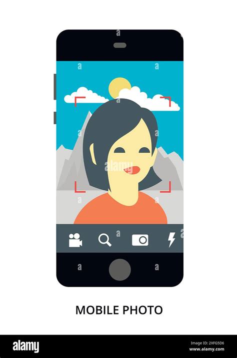 Mobile Photo Concept On Black Smartphone With Different User Interface