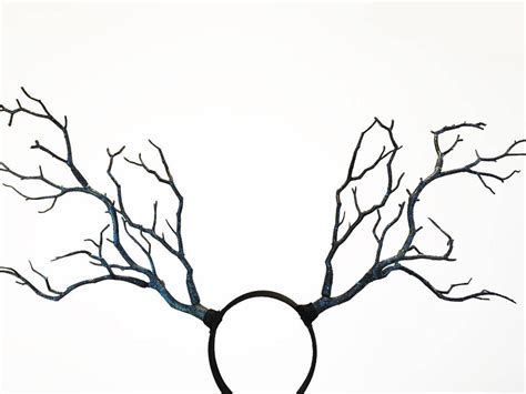 Black Blue Branch Horn Demon Nymph Horn Headdress Antlers Costume Etsy