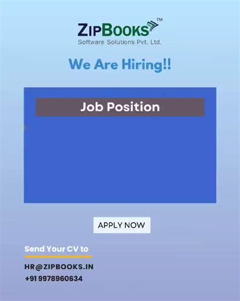 Zipbooks Software Solutions Pvtltd On Linkedin Jobopening Hiring