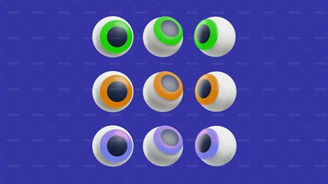 9 Colorful Candy Eye Balls Graphics Motion Array